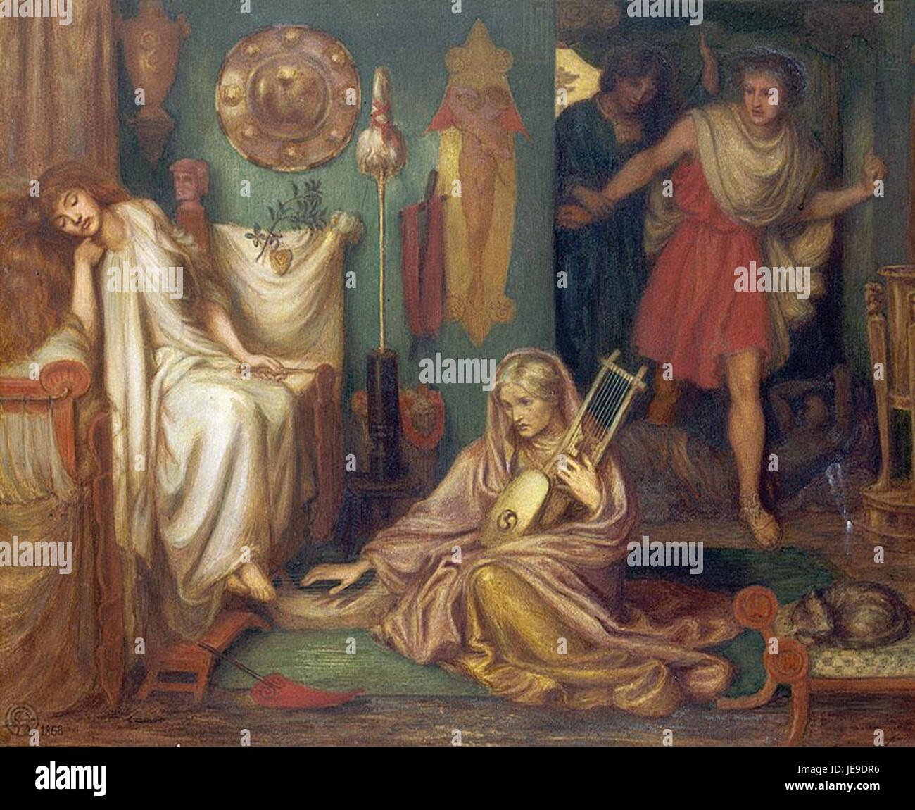 Dante Gabriel Rossetti's painting 'The Return of Tibullus to Delia ...