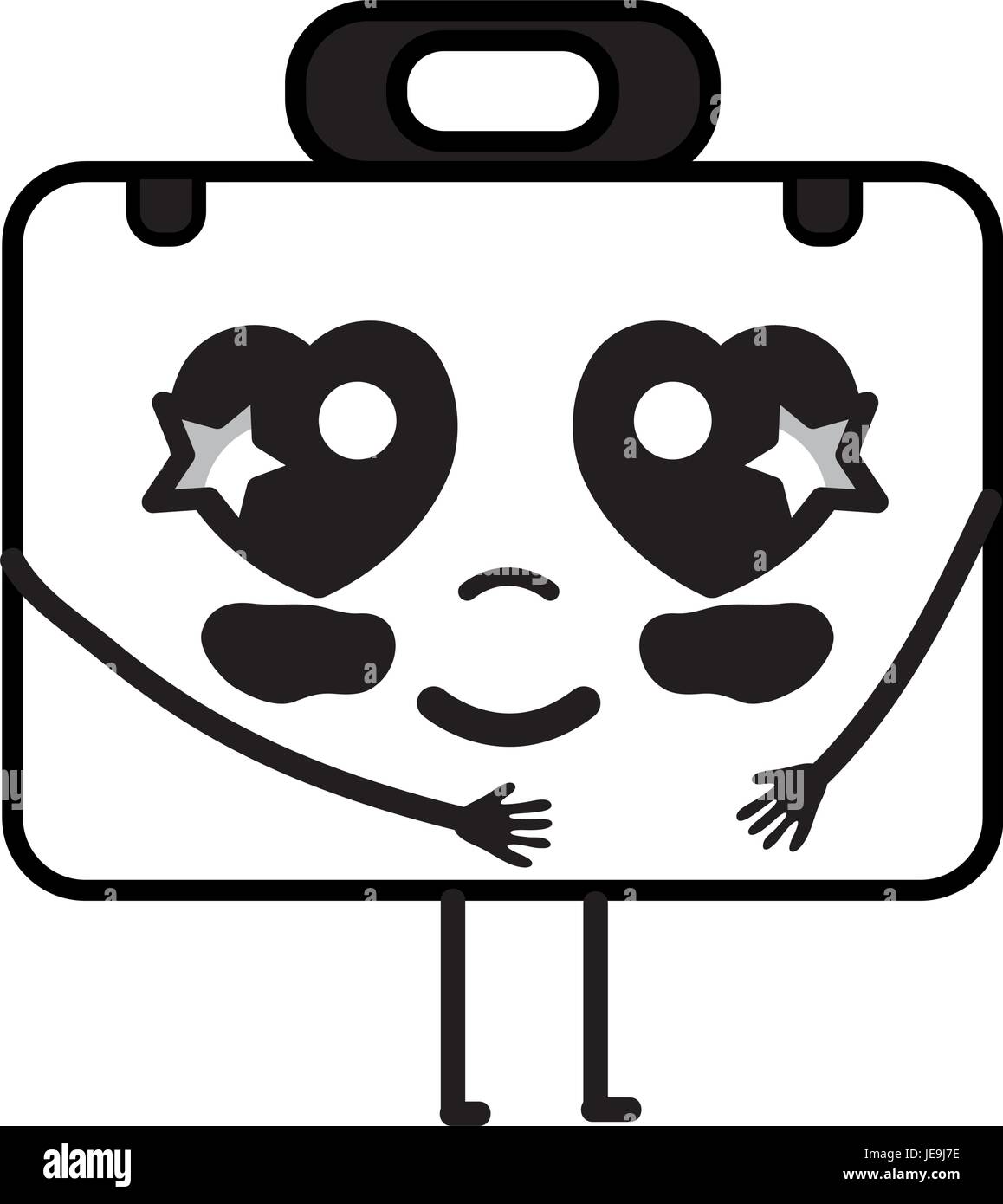 contour kawaii cute tender briefcase and medical kit Stock Vector Image ...