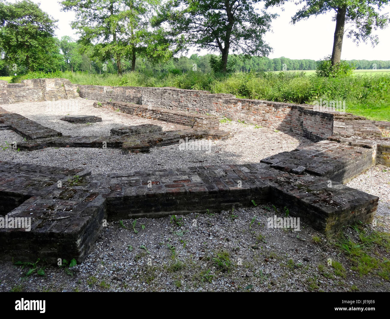 This photograph showcases the foundations of the old church in Ens ...
