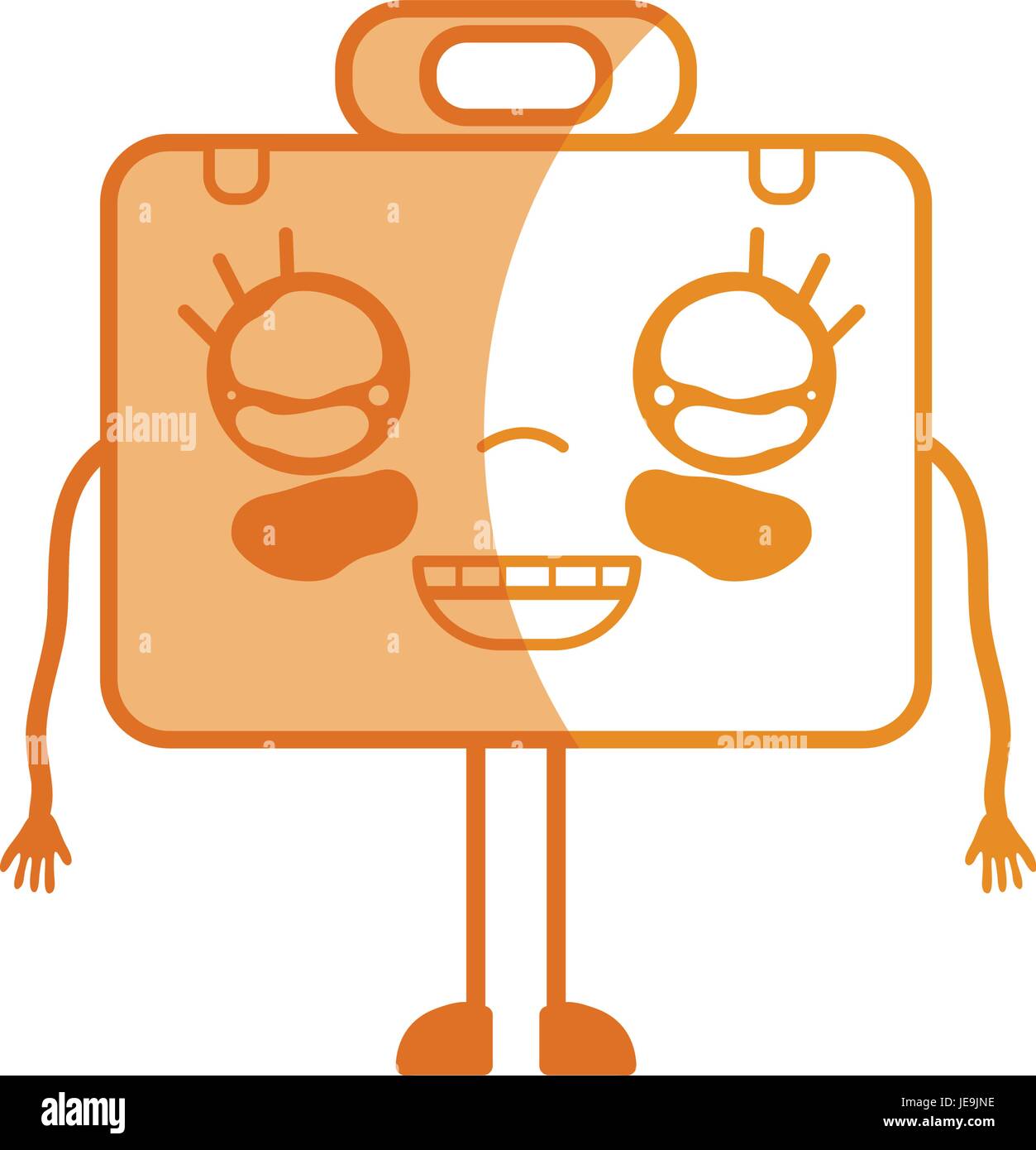 silhouette kawaii cute happy briefcase and medical kit Stock Vector ...