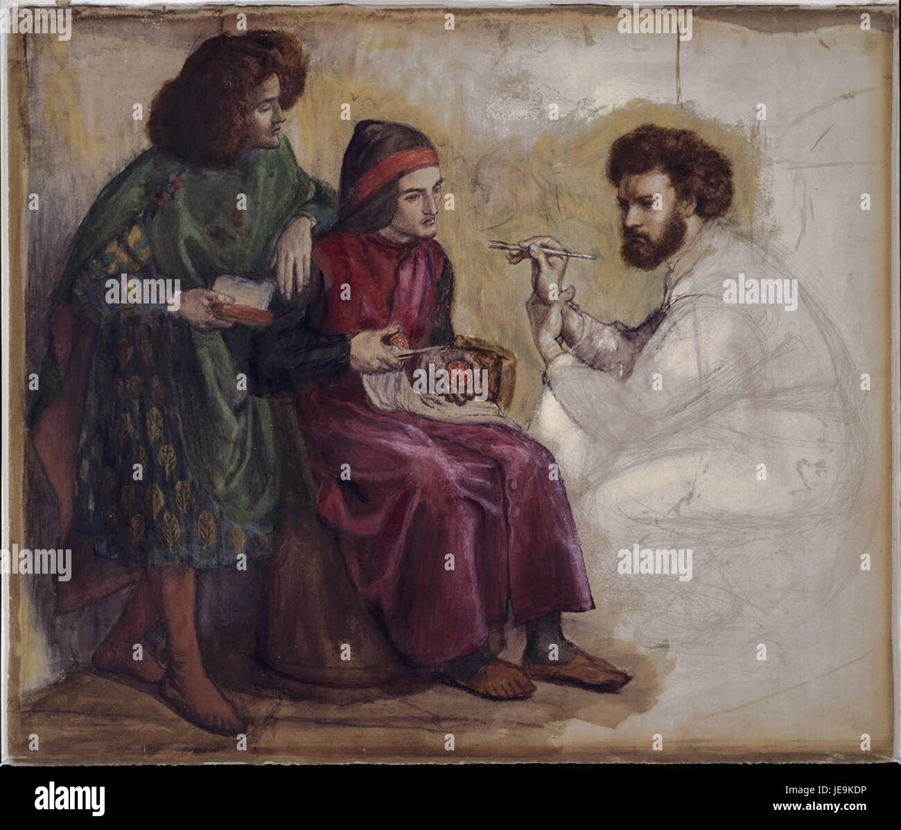 Giotto painting the portrait of dante hi-res stock photography and ...