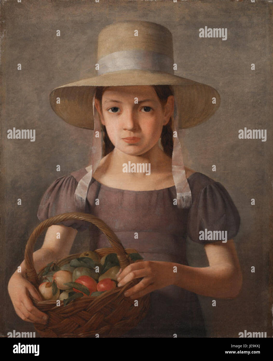 'Pige med frugter i en kurv' by Constantin Hansen portrays a young girl ...
