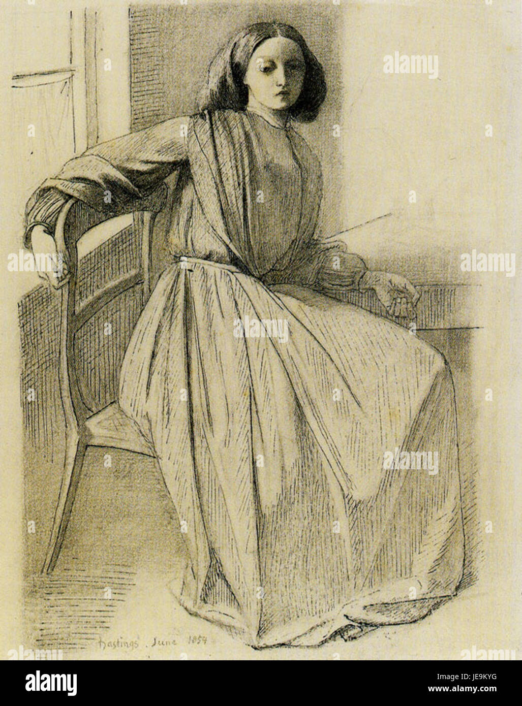 This portrait by Dante Gabriel Rossetti features Elizabeth Siddal, a ...