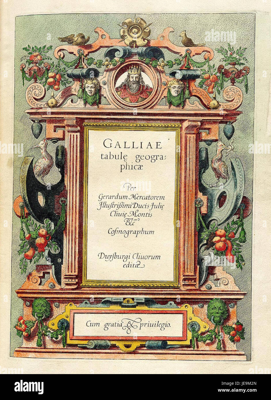 A page from the Atlas Cosmographicae by Gerardus Mercator, showcasing a ...