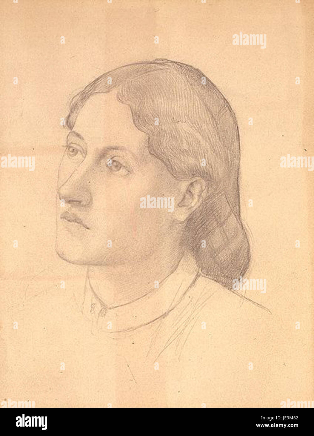 Dante Gabriel Rossetti - Portrait Study of Ruth Herbert 2 Stock Photo ...