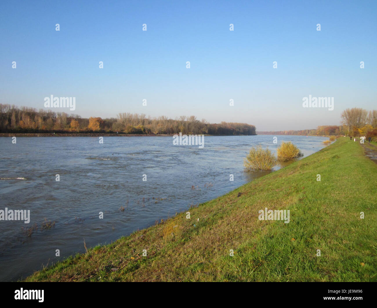 The Rhein River in Hockenheim, Germany, is an important waterway in the ...