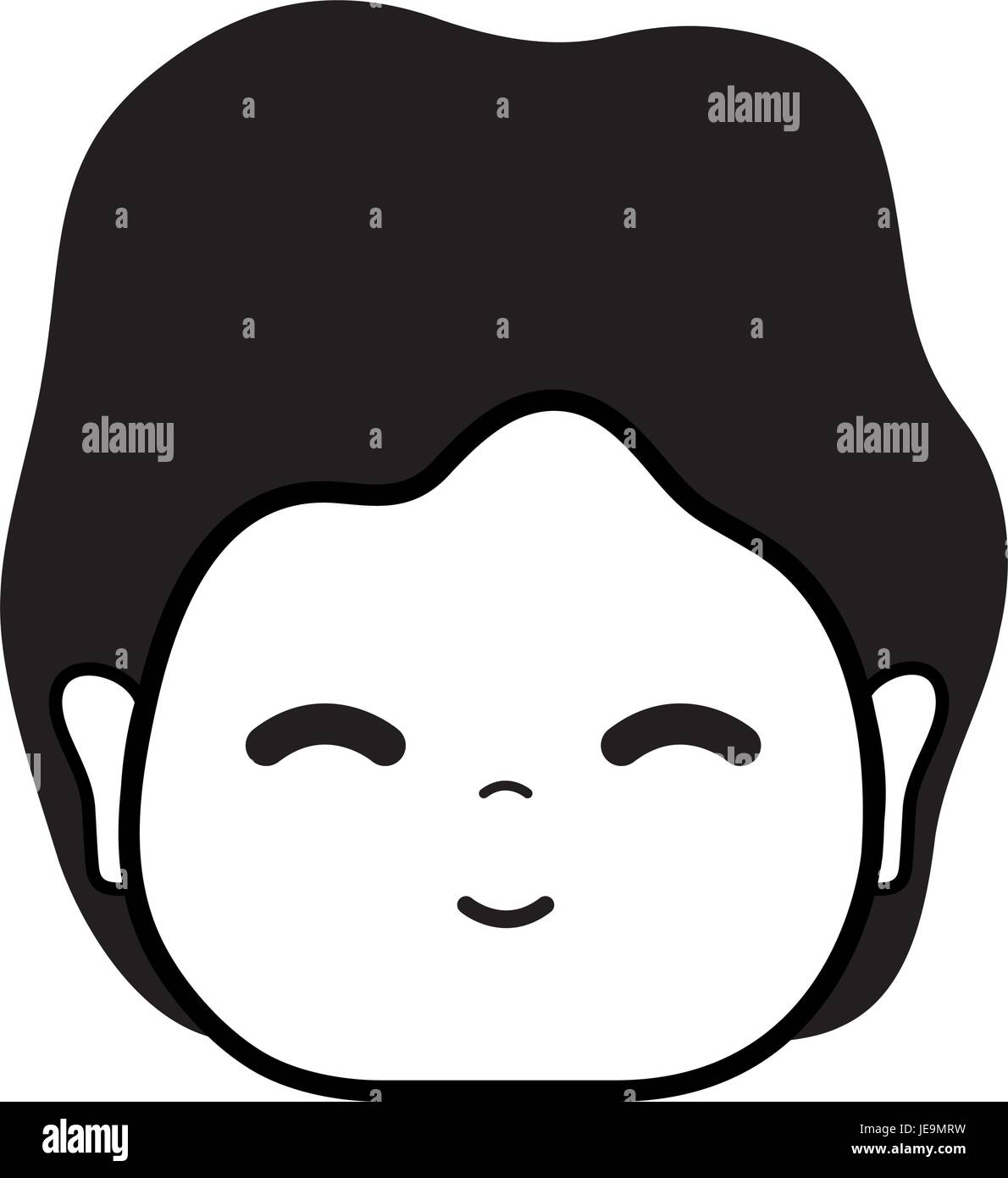 contour man head with expression and hairstyle Stock Vector Image & Art ...