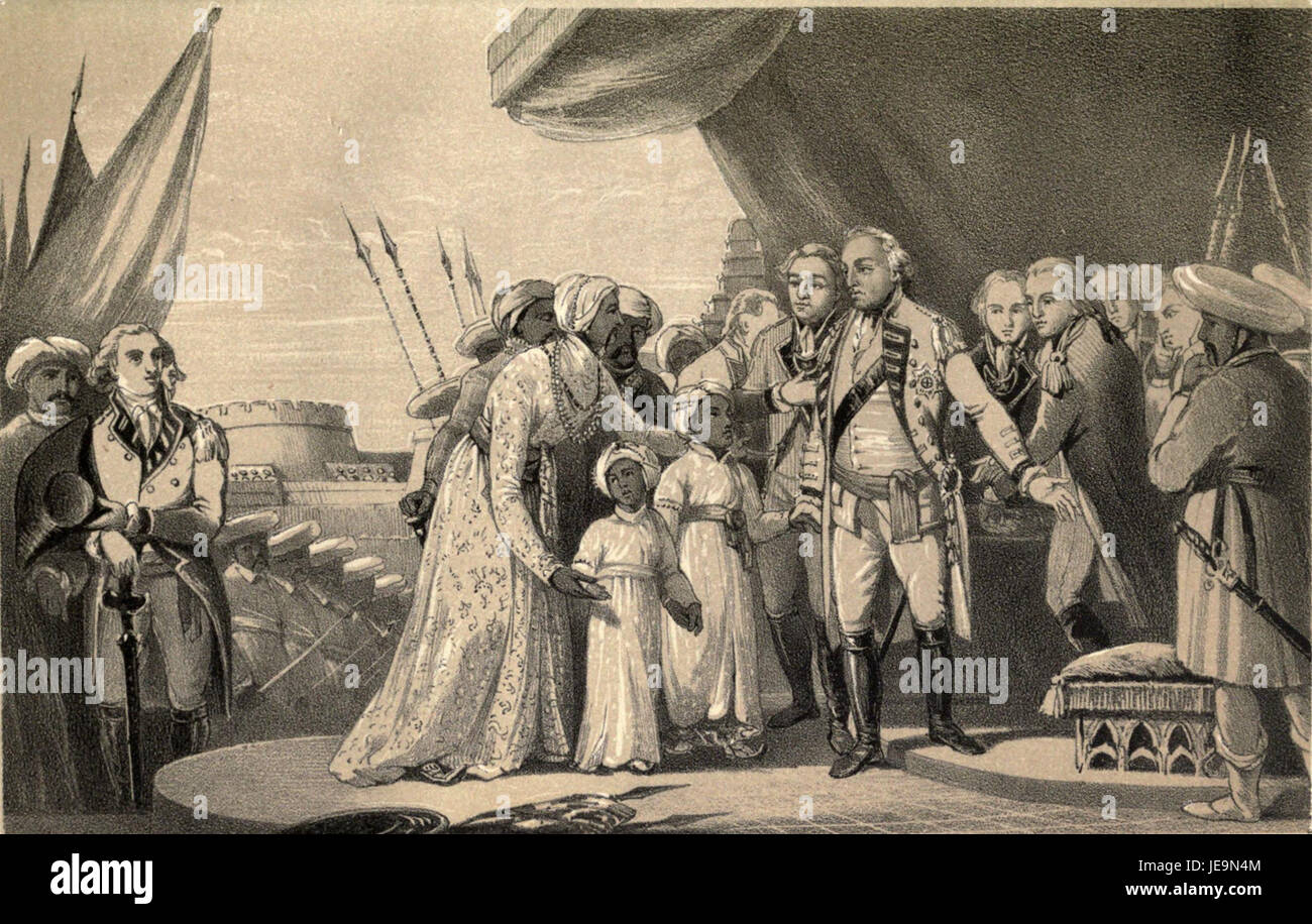 The painting depicts the moment when British General Cornwallis ...