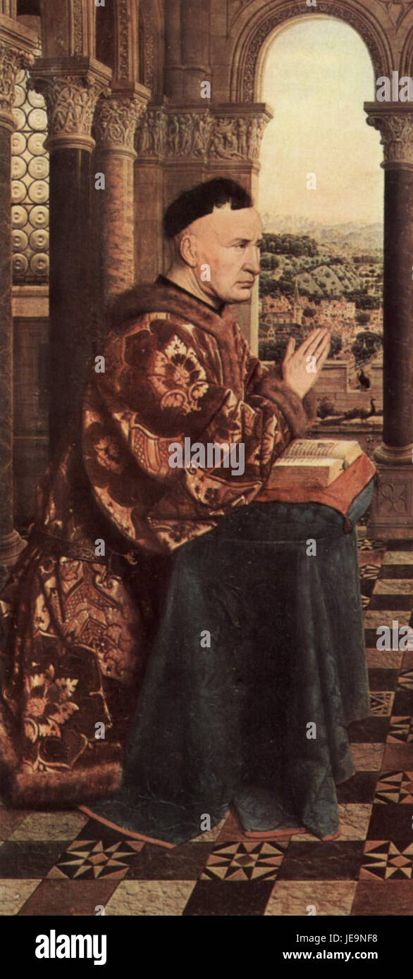 The 'Chancellor Rolin' is a detailed artwork by Jan van Eyck, depicting ...