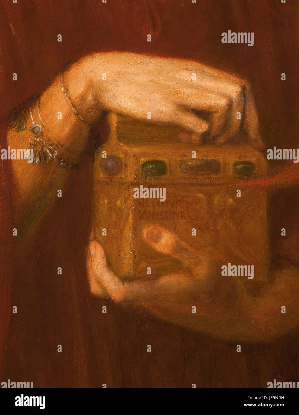 A detailed view of 'Pandora,' a painting by Dante Gabriel Rossetti ...