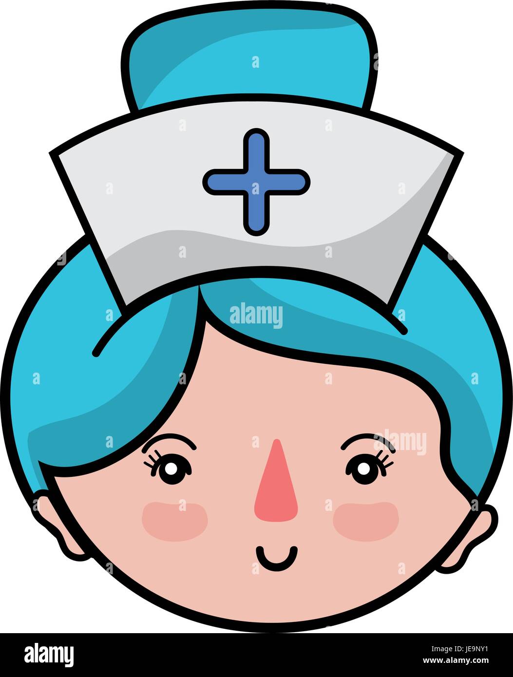 professional nurse face with hat in the head Stock Vector Image & Art ...