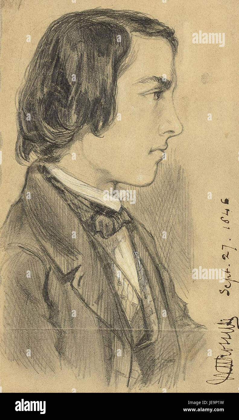 A portrait of William Michael Rossetti by his brother Dante Gabriel ...