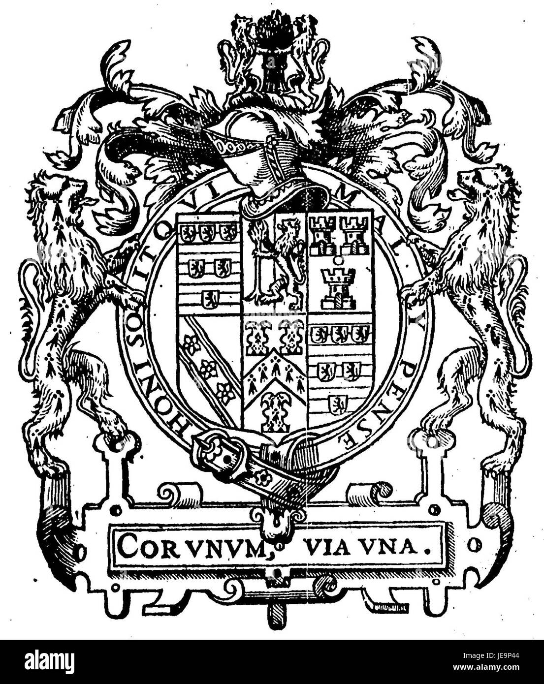 The coat of arms of William Cecil, created in 1597, reflects his high ...
