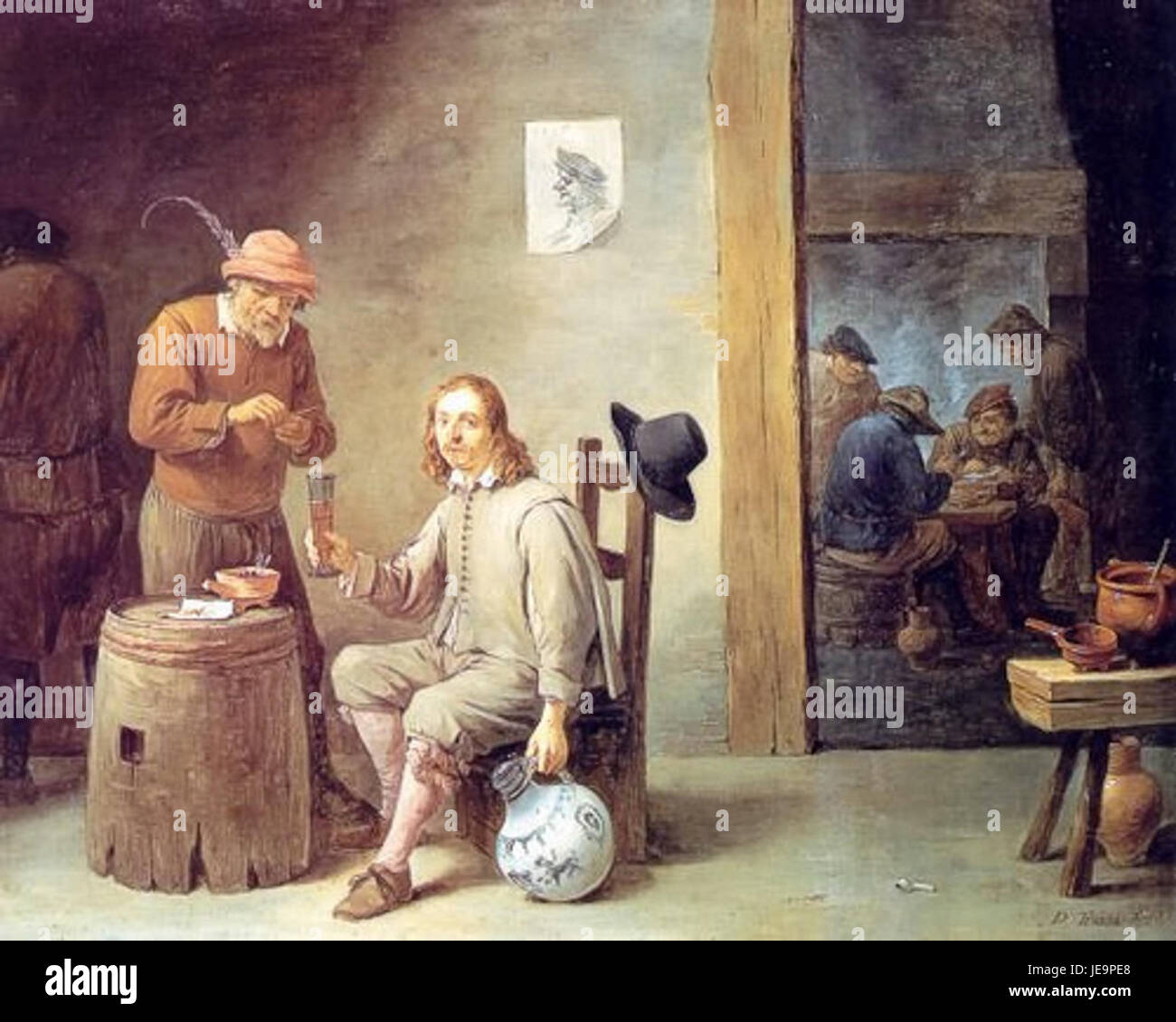 David Teniers the Younger’s self-portrait depicts the artist in an inn ...