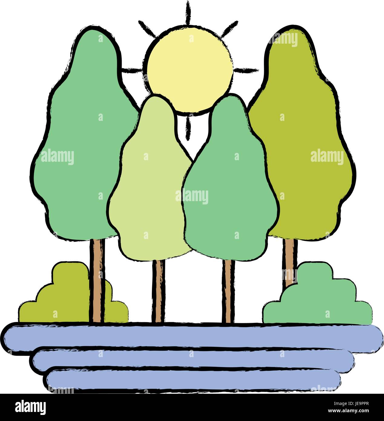 trees plants with natural sun Stock Vector Image & Art - Alamy