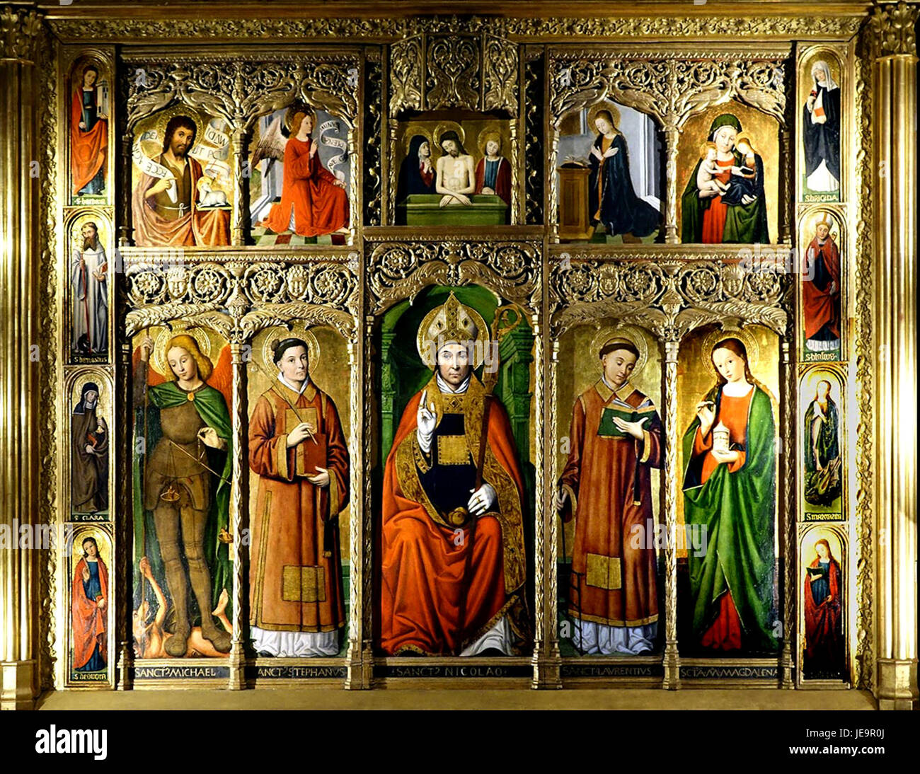 The painting 'Retable de Saint Nicolas' by Ludovic Brea depicts the ...