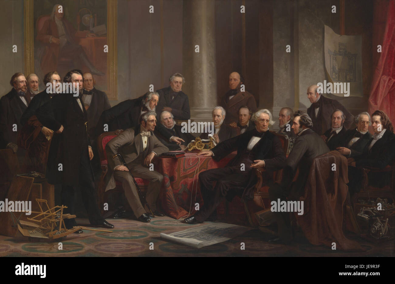Christian Schussele's 'Men of Progress' is a historical painting that ...