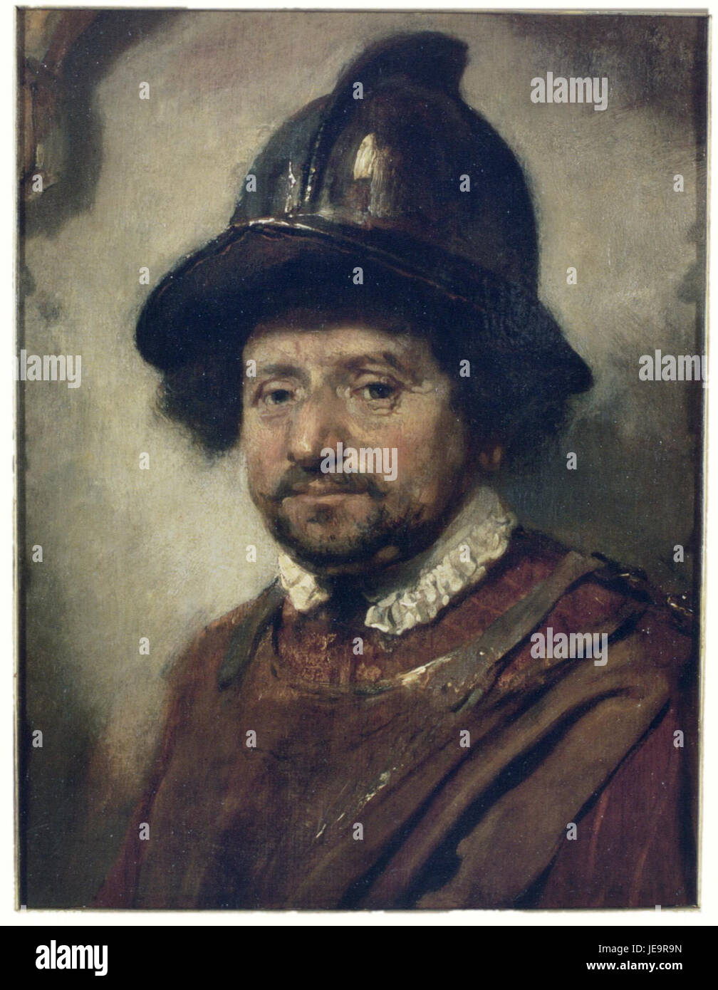 'Man with a Helmet' is a famous painting by Carel Fabritius, a Dutch ...
