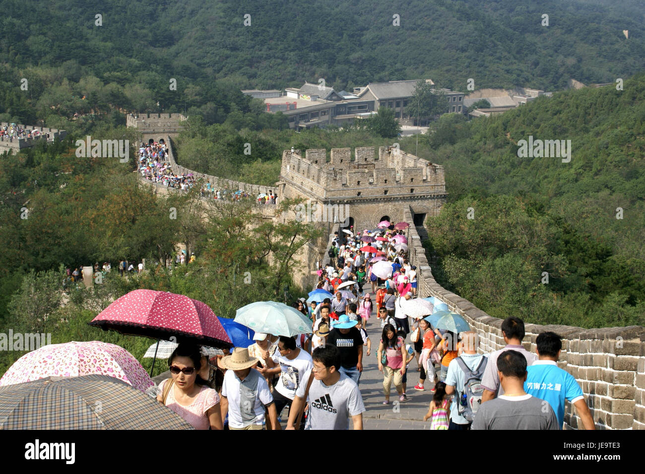This photograph features the Great Wall of China at the Badaling ...