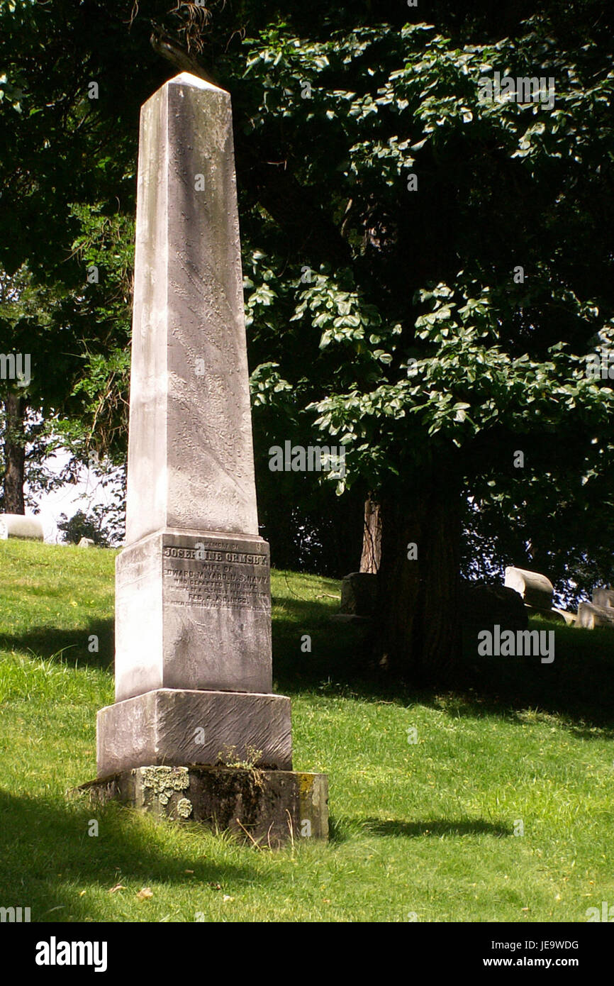 A photograph of Josephine Ormsby’s gravestone at Allegheny Cemetery ...