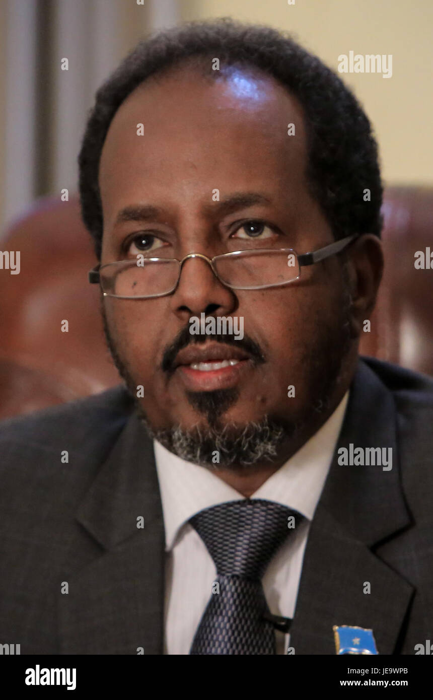 A photo of President Hassan Sheikh Mohamud of Somalia, taken on April ...