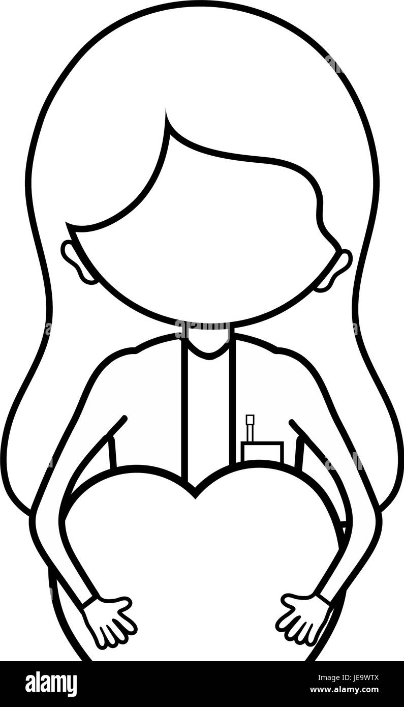 Young women heart hands Stock Vector Images - Alamy