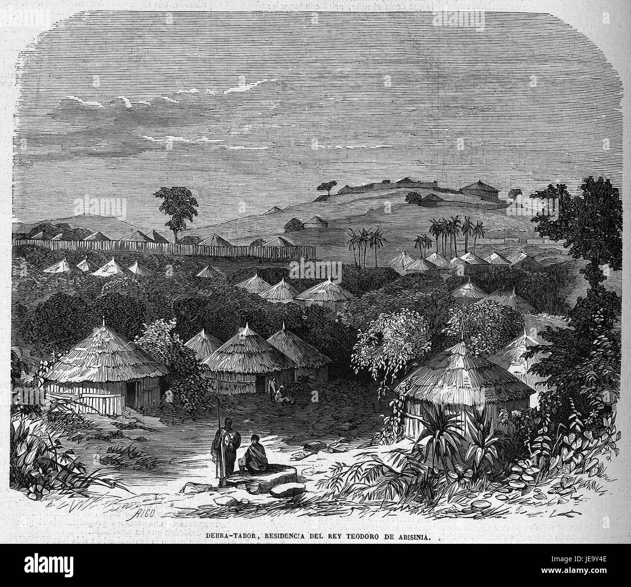 A depiction of Debra-Tabor, the residence of King Theodore of Abyssinia ...