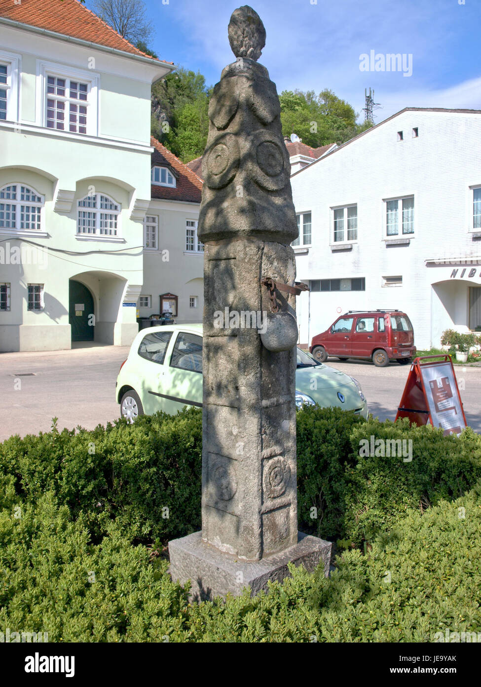 The image shows a historical site in Marbach an der Donau, Austria ...