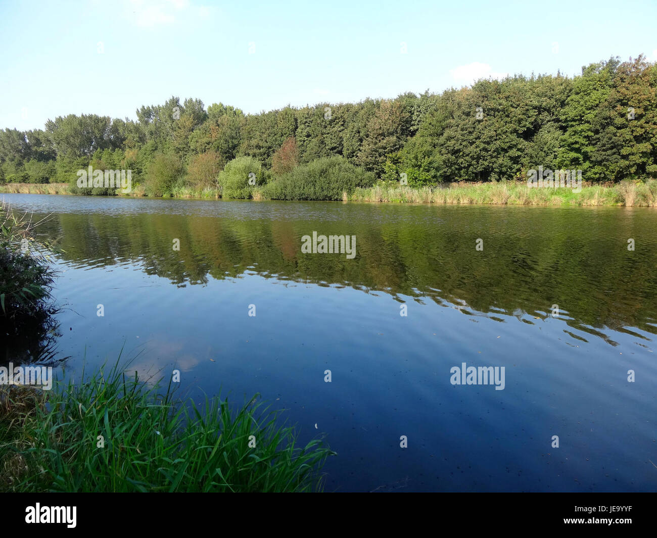 This image depicts Hoge Vaart, a canal near Almere Hout in the ...