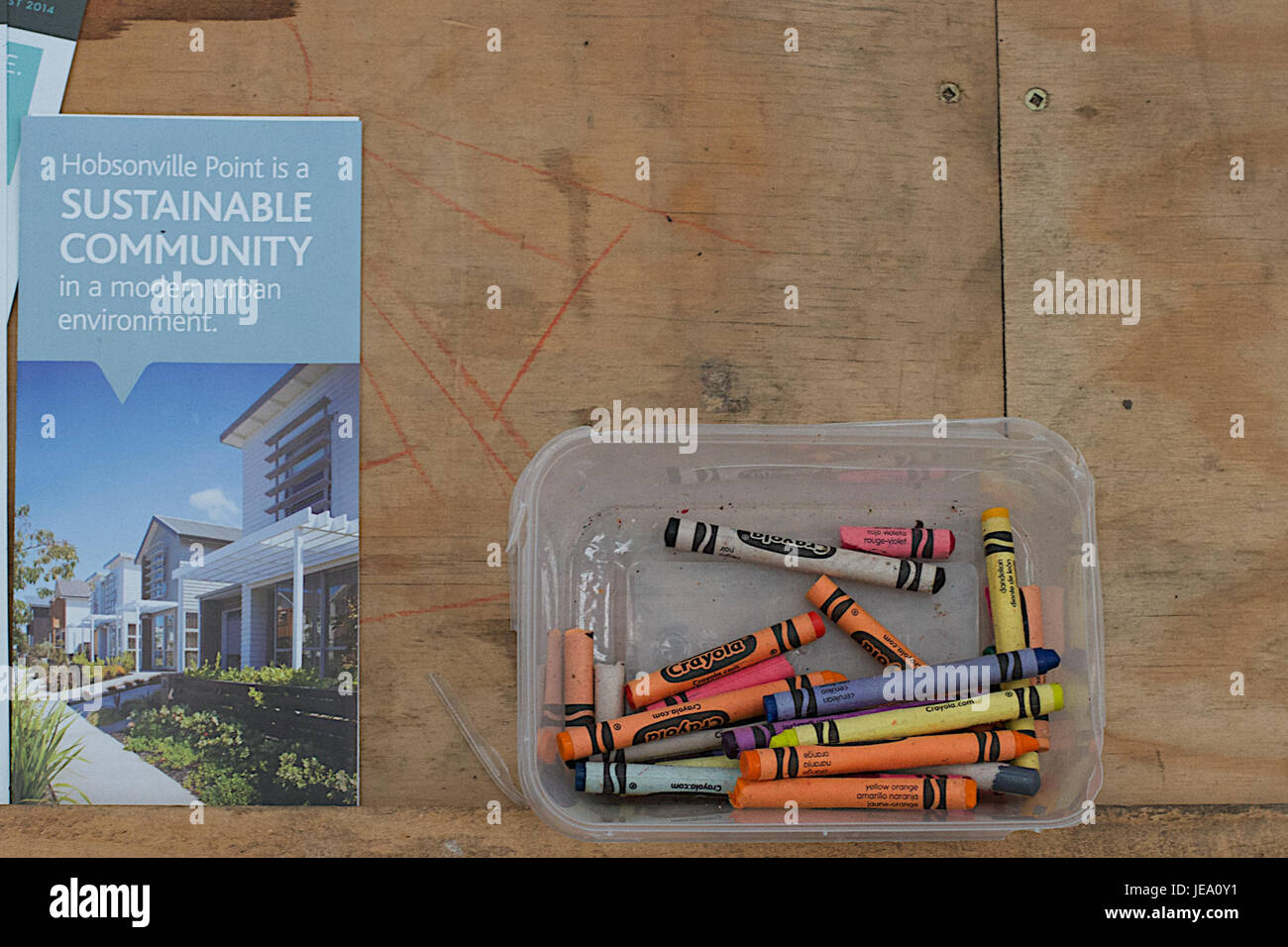 An image illustrating the theme of sustainability, featuring crayons ...