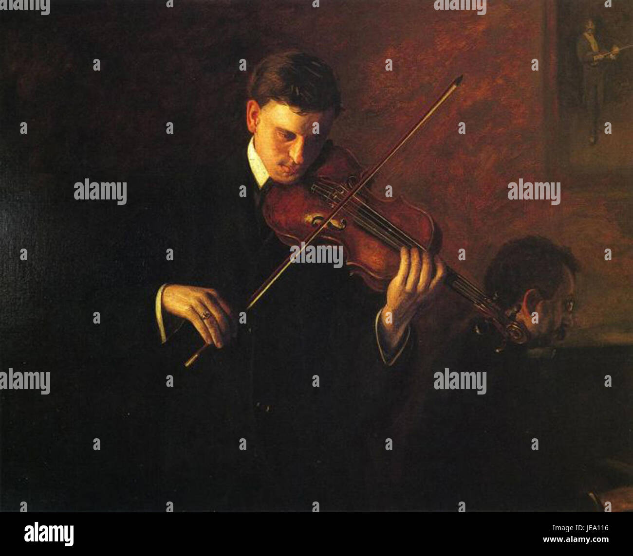 A painting titled 'Music' from 1904 by American artist Thomas Eakins ...