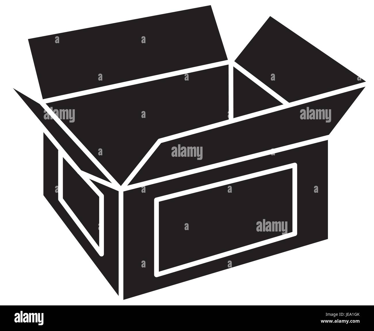 opened carton box icon over white background vector illustration Stock ...