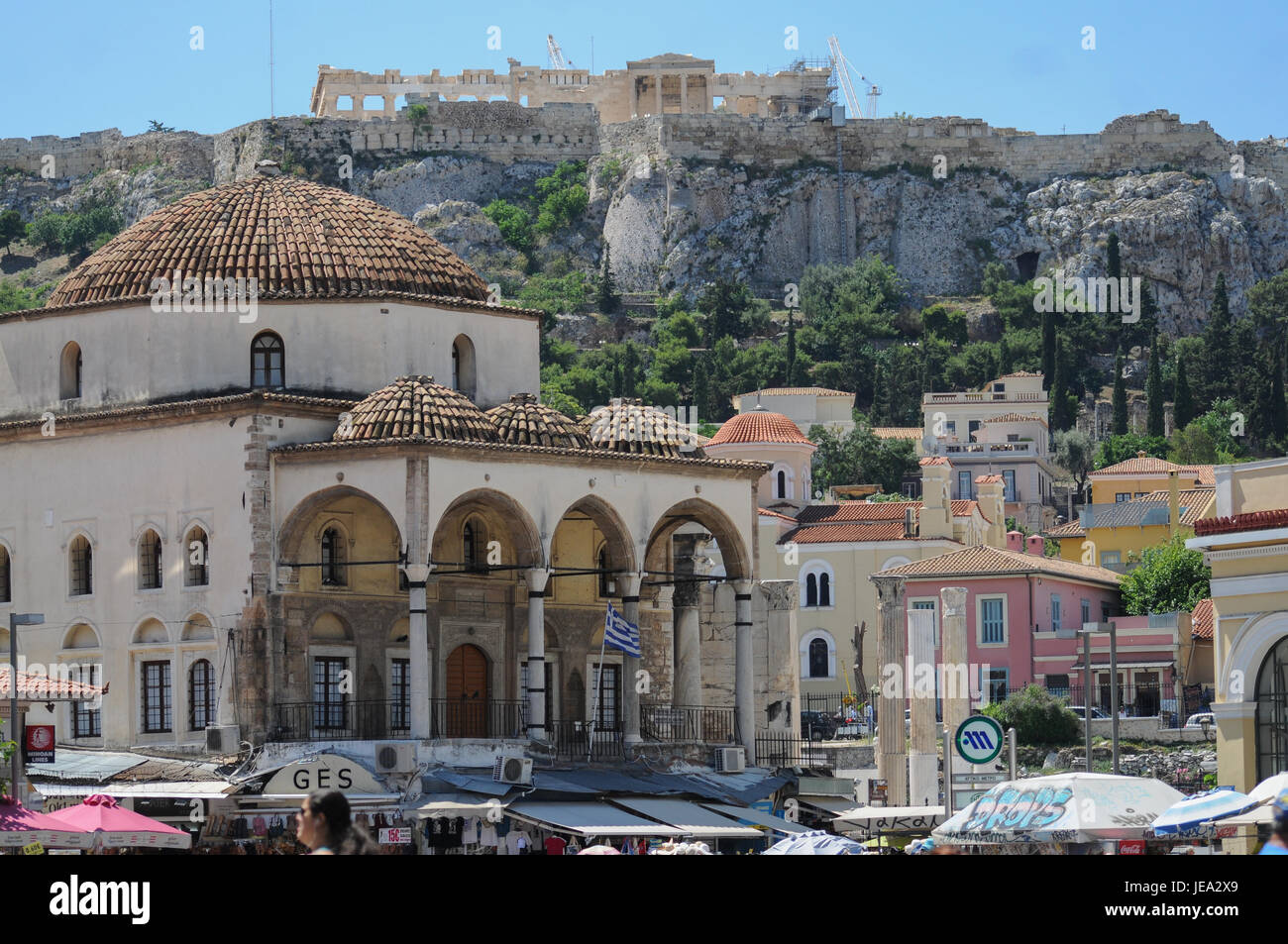 Archeaeologists work on the antic site of Monastiraki, in Athens ...