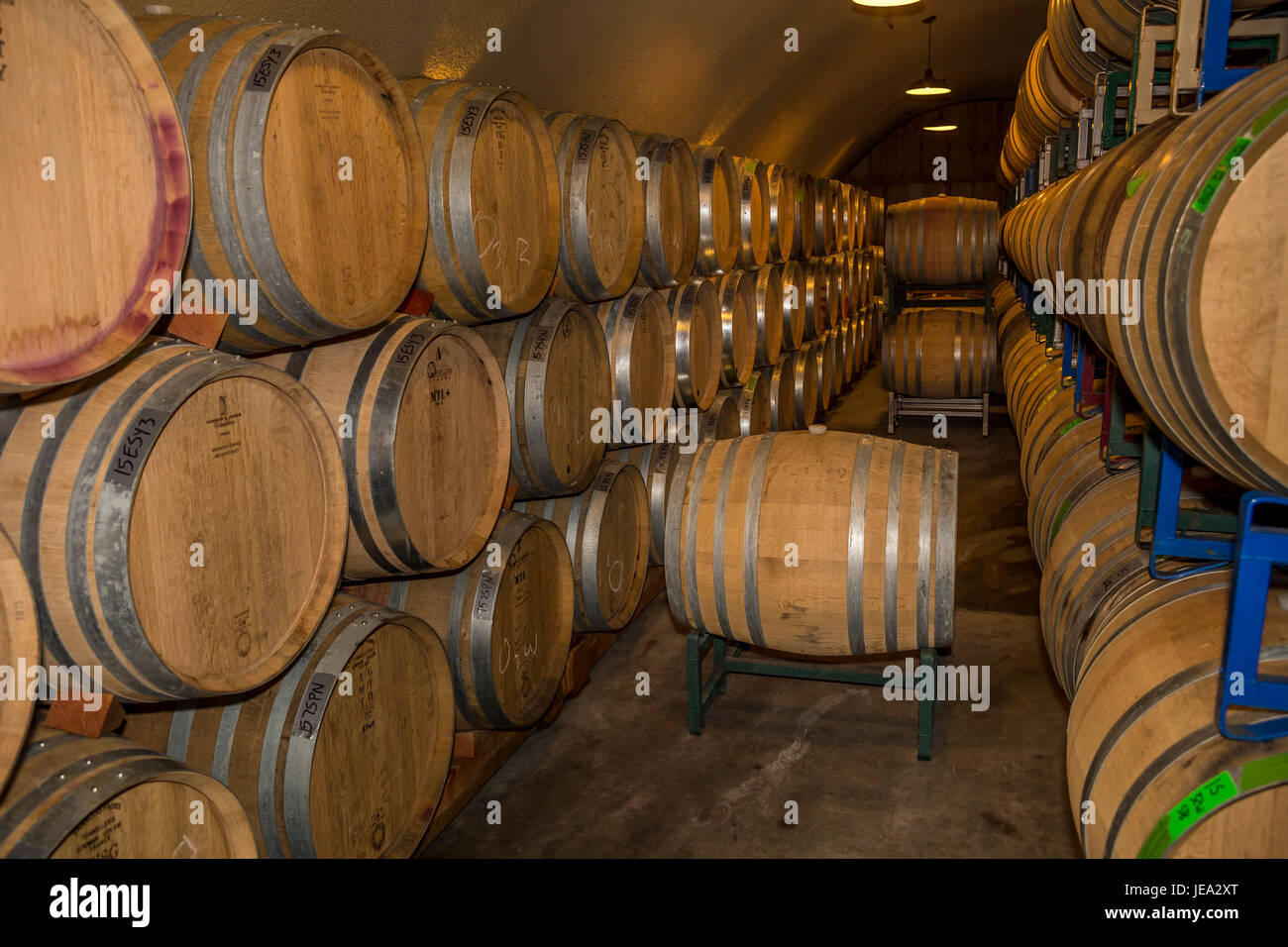 Oak fermentation barrels hi-res stock photography and images - Alamy
