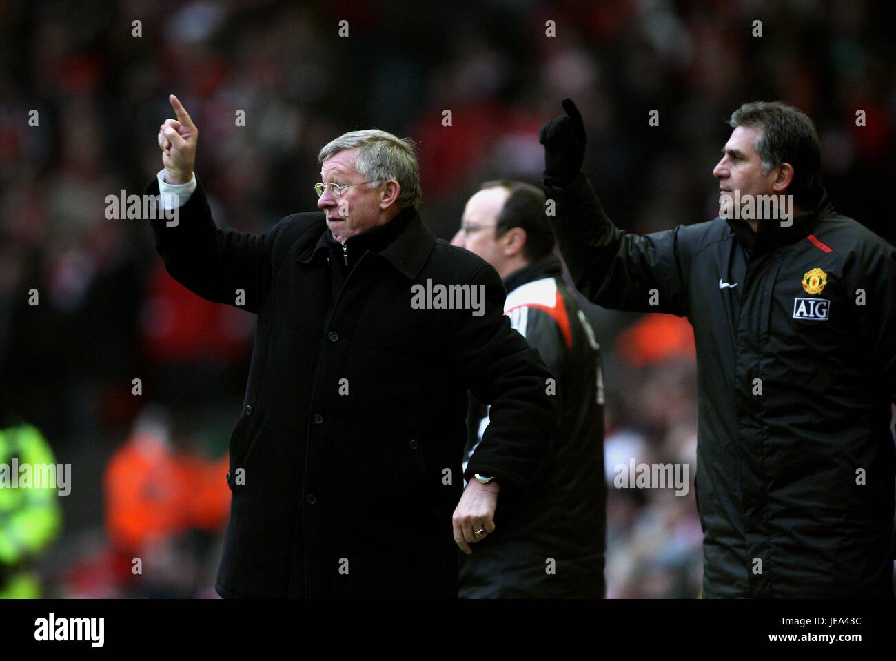SIR ALEX FERGUSON & QUEIROZ LIVERPOOL V MANCHESTER UNITED ANFIELD ...