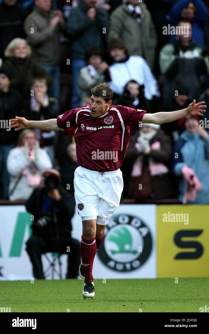 ANDRIUS VELICKA HEART OF MIDLOTHAN FC TYNECASTLE STADIUM EDINBURGH ...