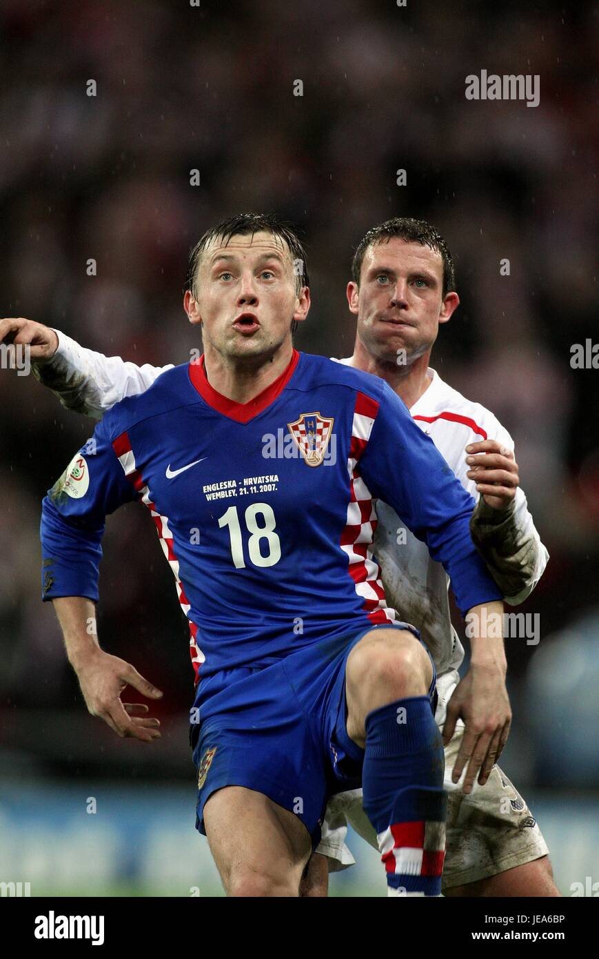 IVICA OLIC & WAYNE BRIDGE ENGLAND V CROATIA WEMBLEY LONDON ENGLAND 21 ...