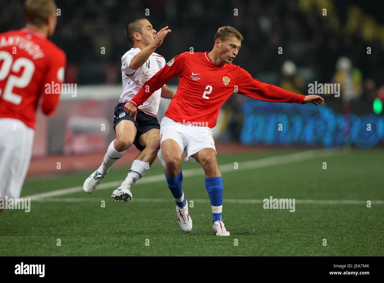 JOE COLE & VASILY BEREZUTSKIY RUSSIA V ENGLAND LUZHNIKI STADIUM MOSCOW ...