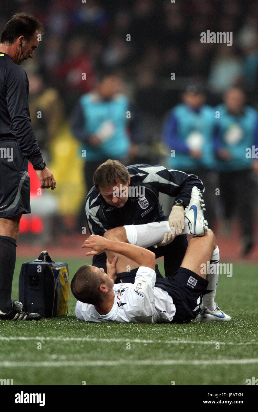 JOE COLE INJURY RUSSIA V ENGLAND EURO QUALIFI LUZHNIKI STADIUM MOSCOW ...