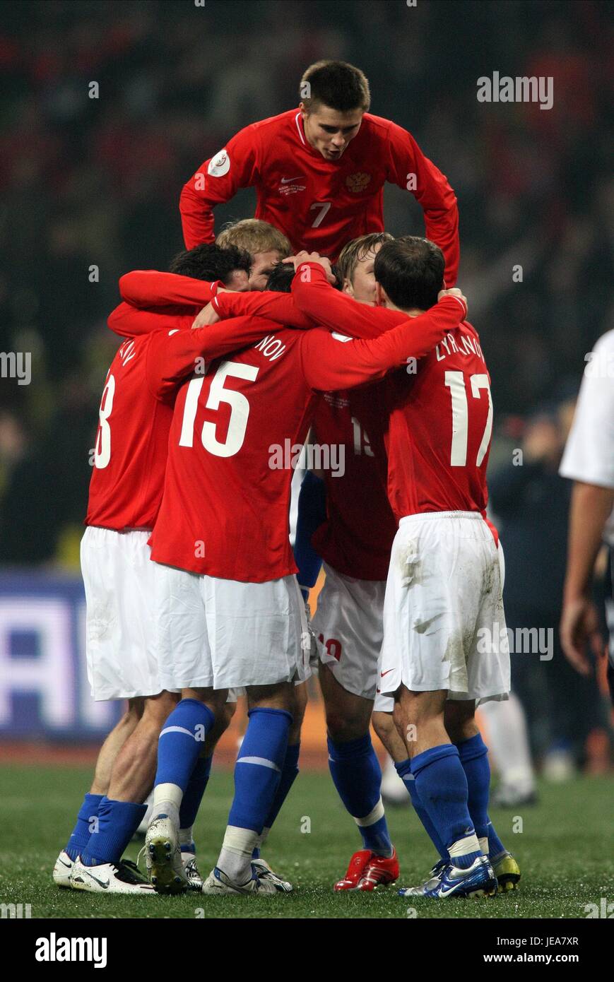 RUSSIA CELEBRATE WIN RUSSIA V ENGLAND EURO QUALIFI LUZHNIKI STADIUM ...