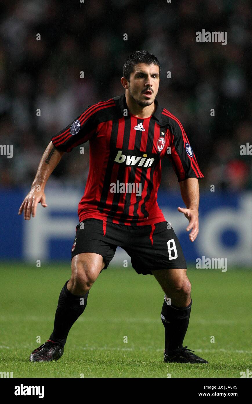GENNARO GATTUSO AC MILAN CELTIC PARK GLASGOW SCOTLAND 03 October 2007 Stock Photo - Alamy