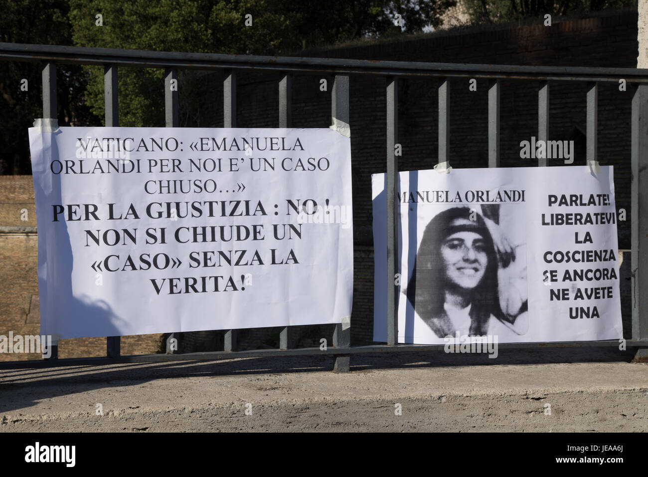 Roma, Italy. 22nd June, 2017. Sit-In to remember Emanuela Orlandi ...