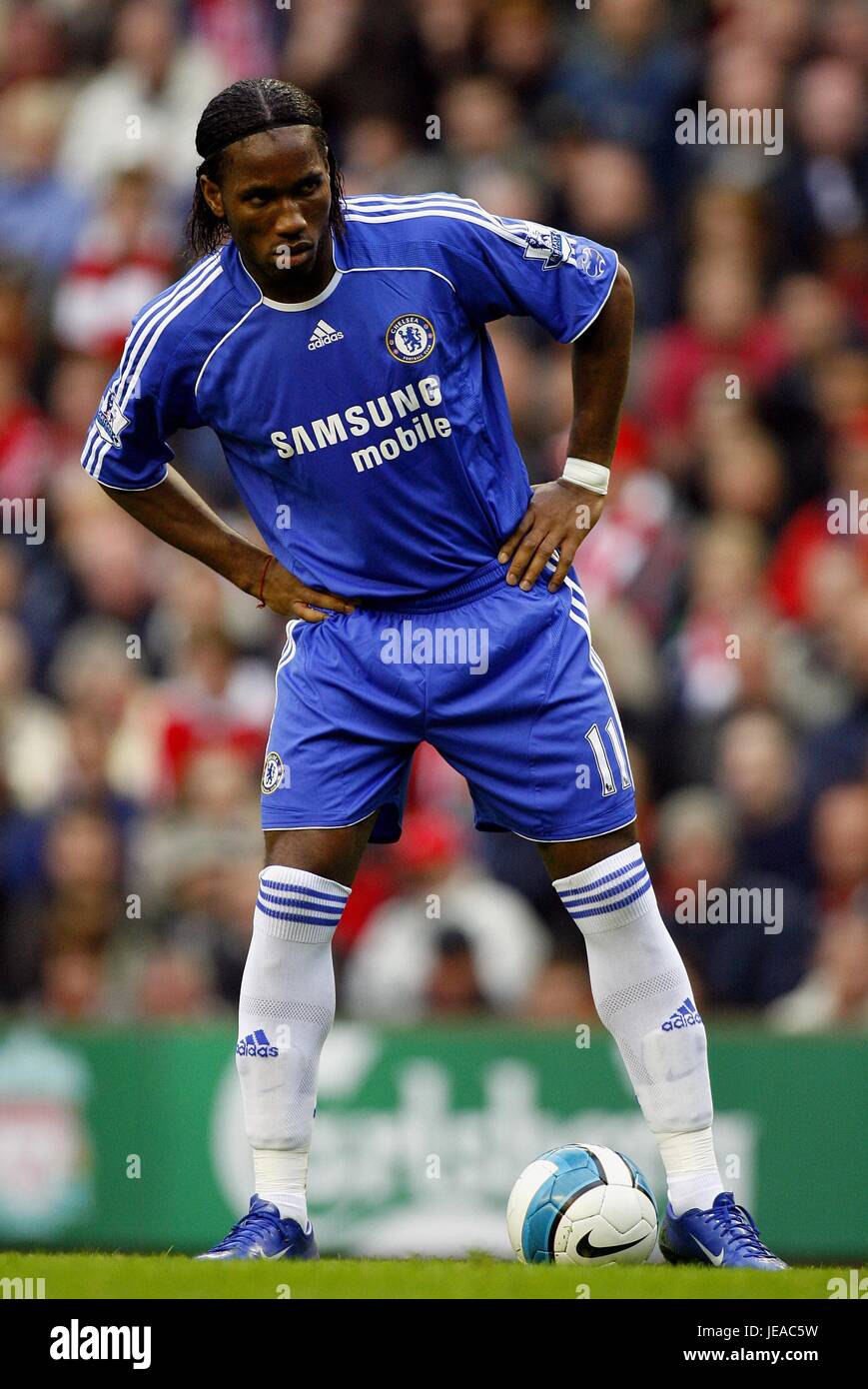 DIDIER DROGBA CHELSEA FC ANFIELD LIVERPOOL ENGLAND 19 August 2007 Stock ...