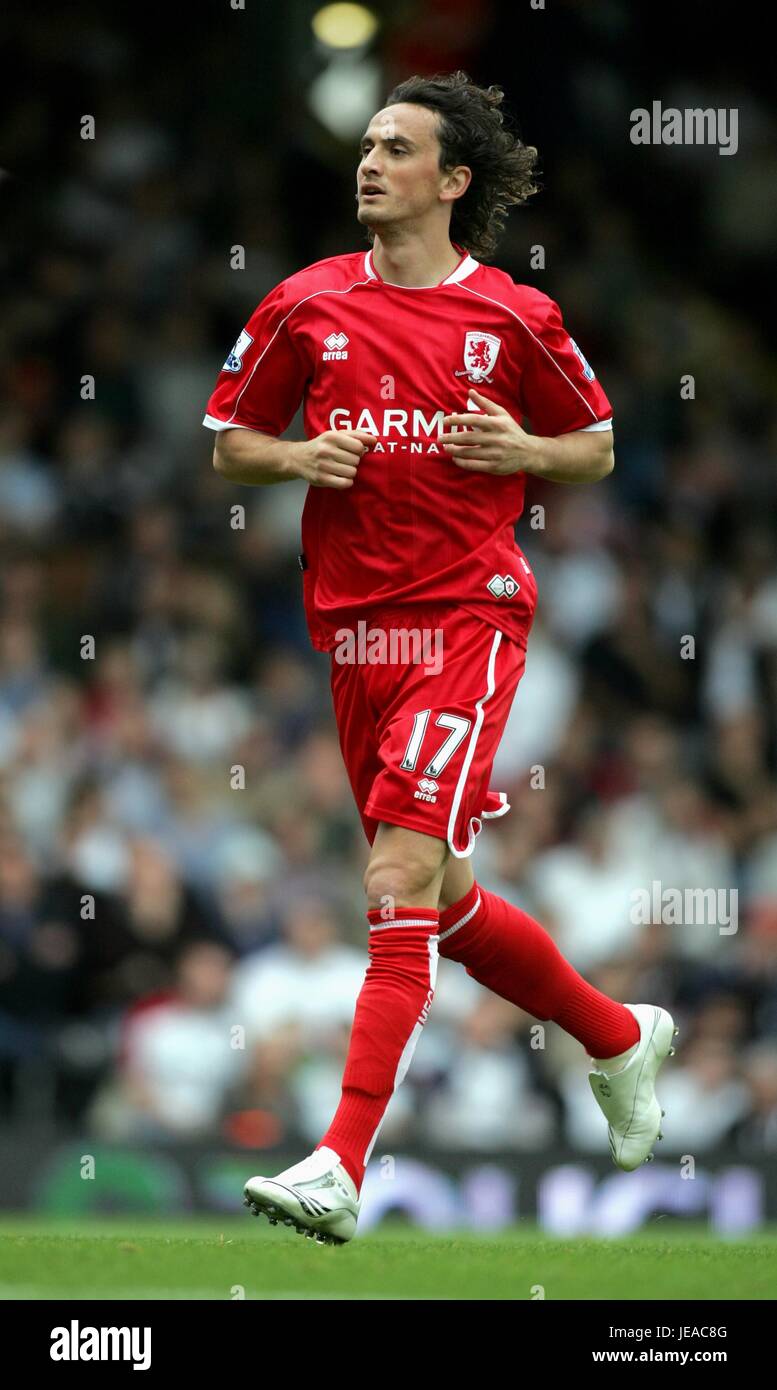 TUNCAY SANLI MIDDLESBROUGH FC CRAVEN COTTAGE LONDON GREAT BRITAIN 18 ...