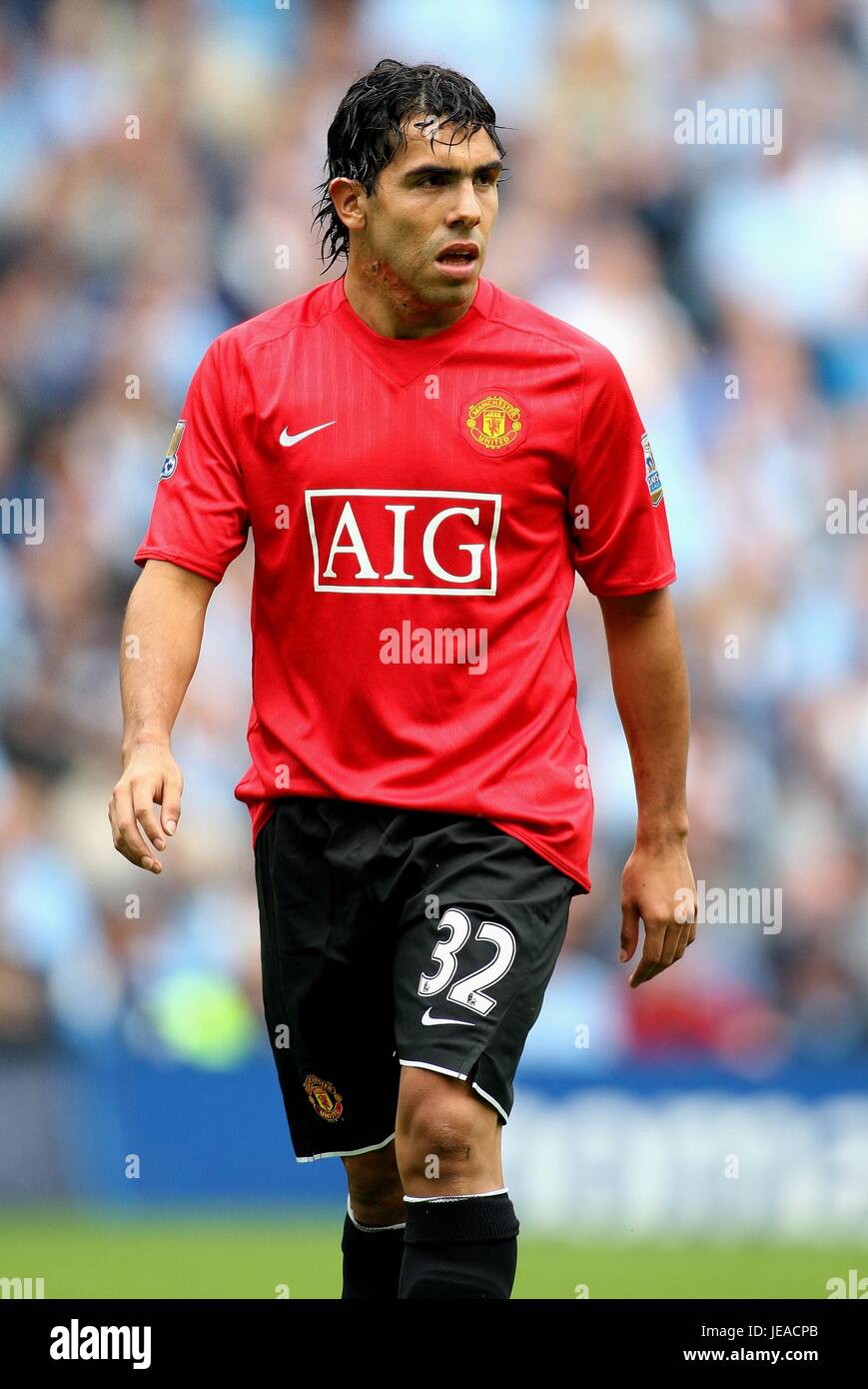 CARLOS TEVEZ MANCHESTER UNITED FC CITY OF MANCHESTER STADIUM MANCHESTER ...