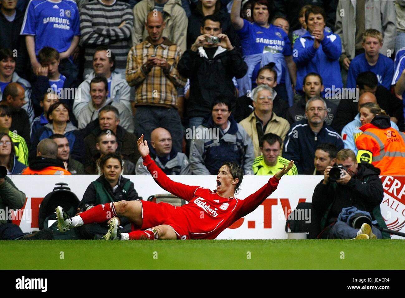 TORRES CELEBRATES OPENER LIVERPOOL V CHELSEA ANFIELD LIVERPOOL ENGLAND ...