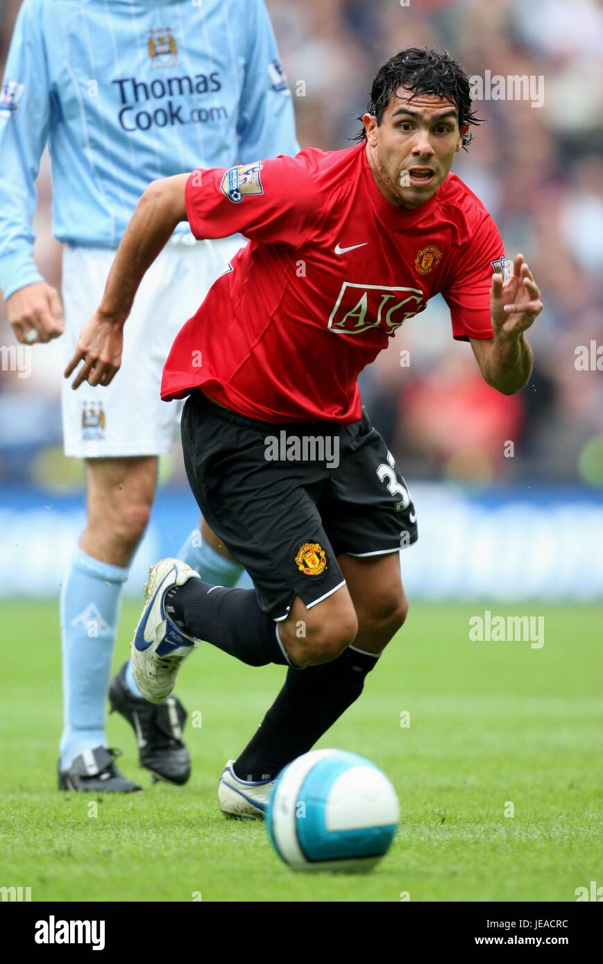 CARLOS TEVEZ MANCHESTER UNITED FC CITY OF MANCHESTER STADIUM MANCHESTER ...