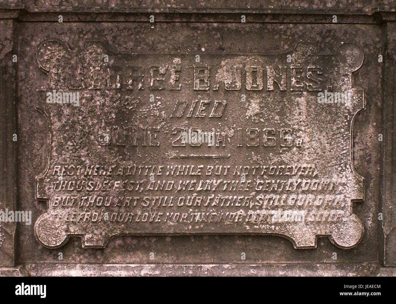 A photograph of the grave site of George B. Jones at Allegheny Cemetery ...