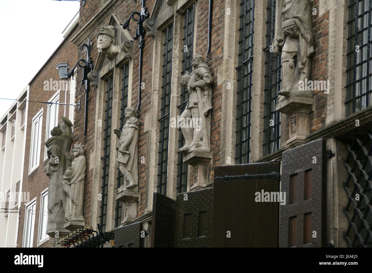 This image shows statues located at the Stadhuis (City Hall) in ...