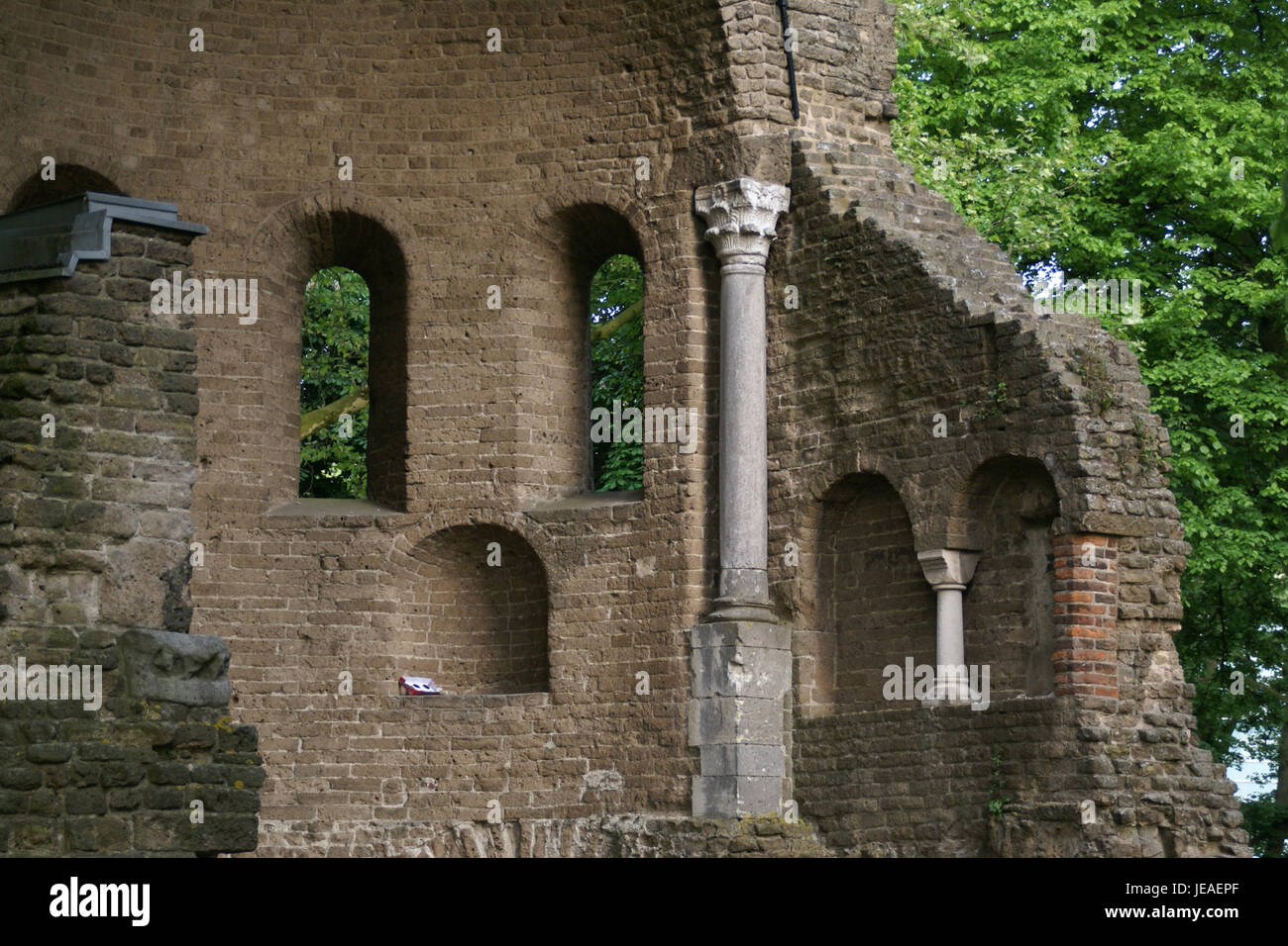 The Valkhof Park in Nijmegen, Netherlands, is home to historical ruins ...